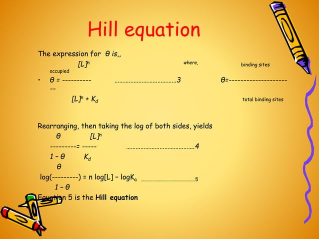 Hill equation | PPTX | Chemistry | Science