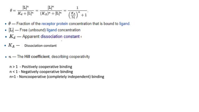 Hill equation and plot | PPTX | Chemistry | Science