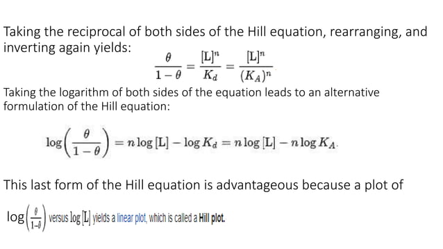 Hill equation and plot | PPTX | Chemistry | Science