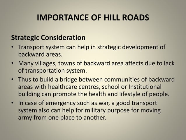 Hill roads | PPTX