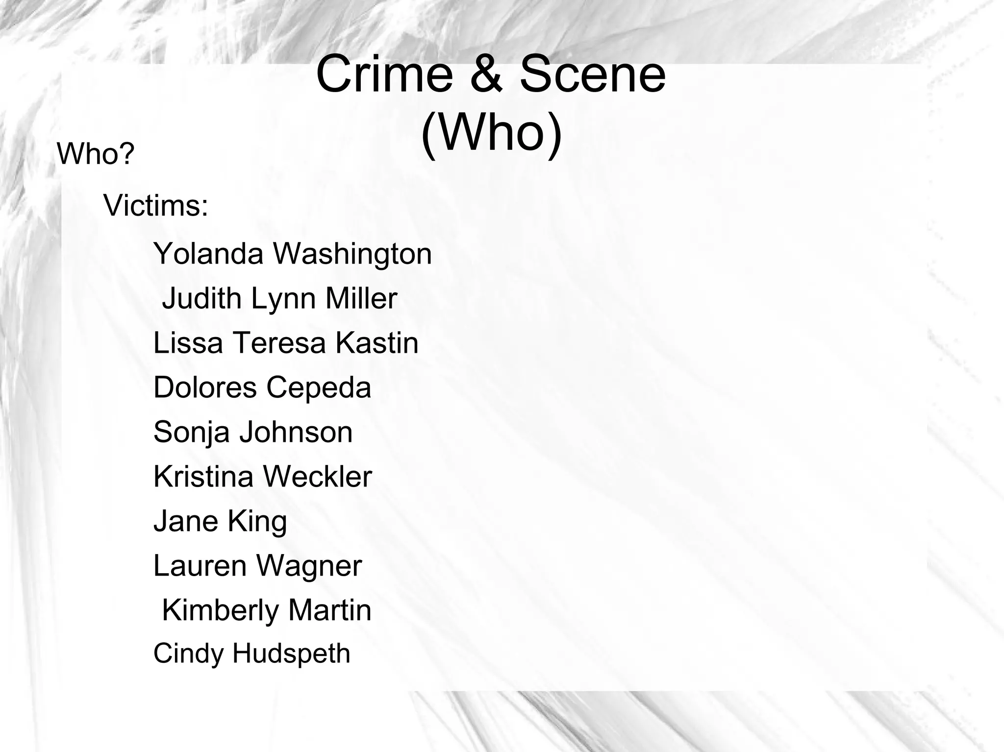 Hillside stranglers fs project | ODP