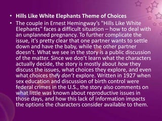 Hills like white elephant revision exam | PPTX