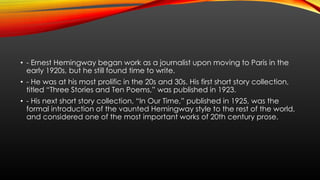 Hills like white elephants by ernest hemingway | PPTX