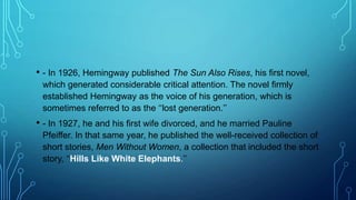 Hills like white elephants by ernest hemingway | PPTX