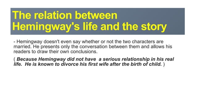 Hills like white elephants by ernest hemingway | PPTX