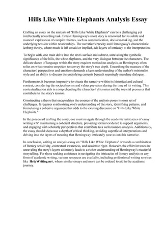 Hills Like White Elephants Analysis Essay.pdf