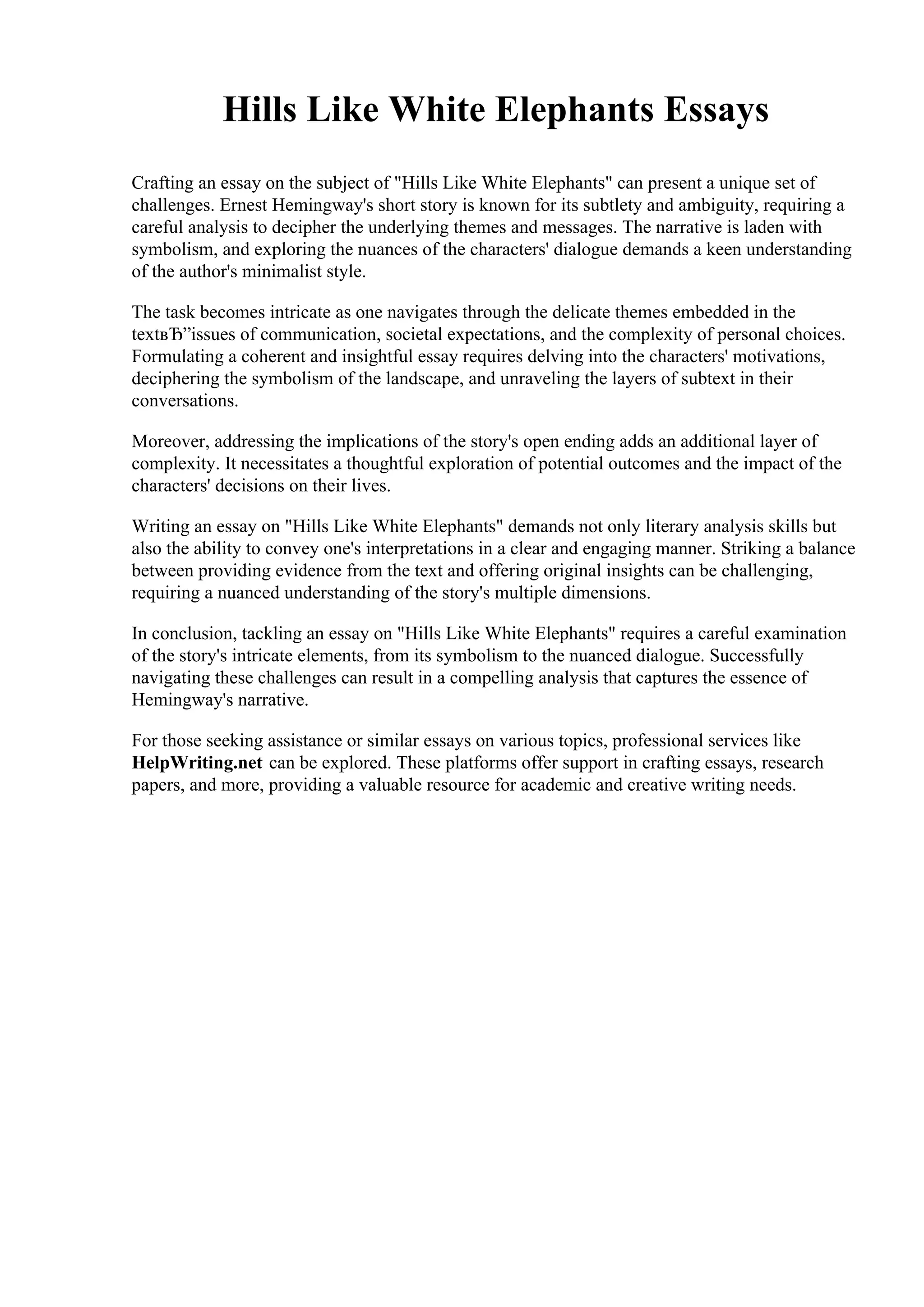 Hills Like White Elephants Essays.pdf