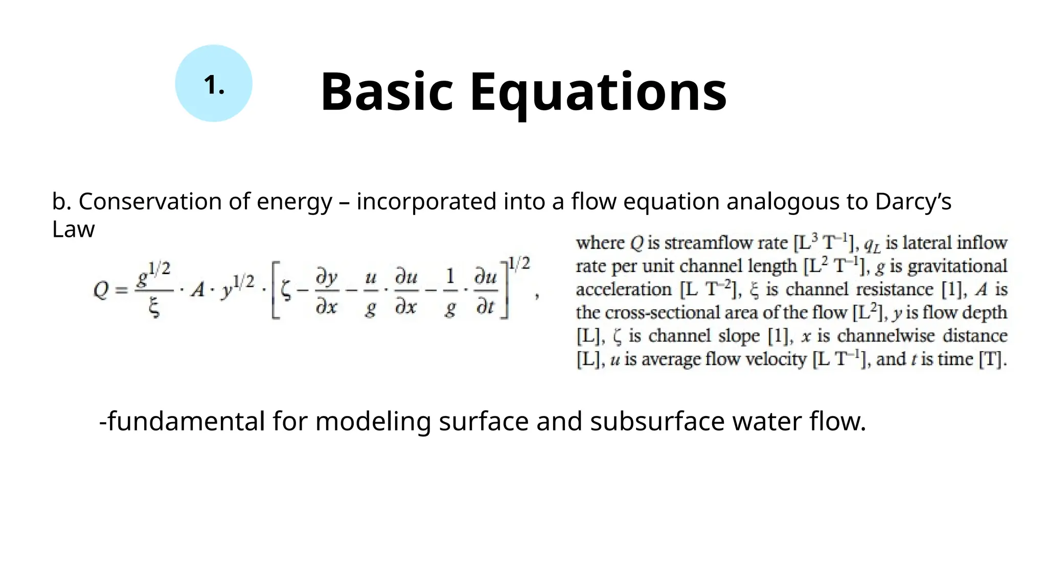Hillslope Equation for surface hydrology | PPTX