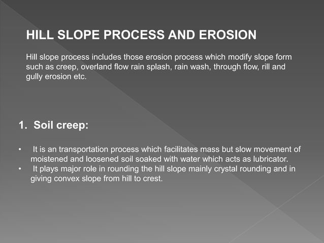 Hill slope erosion | PPTX | Geography | Science