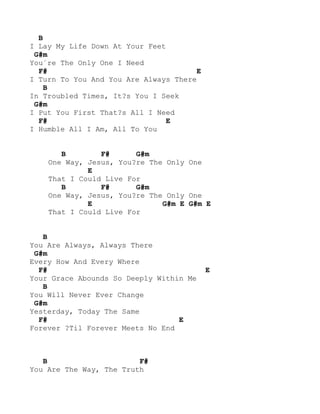 One Way Jesus Guitar Chords