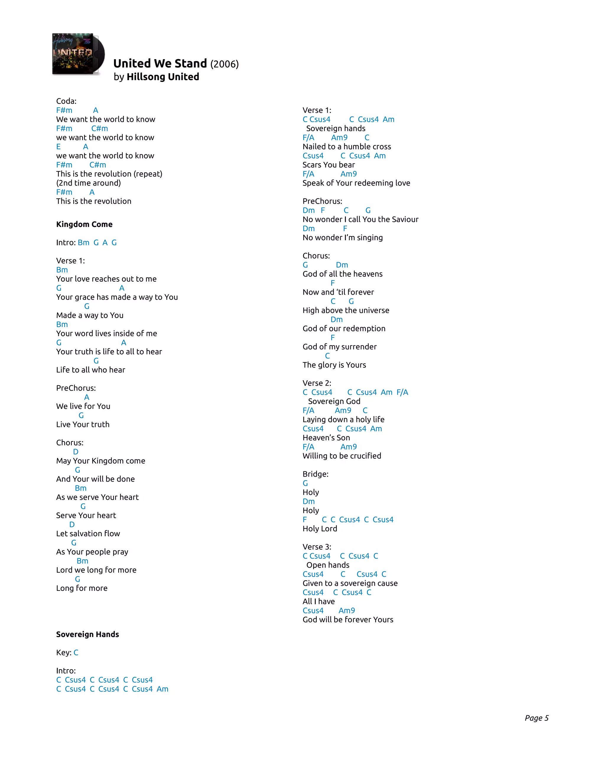 Hillsong united united we stand (2006) | PDF