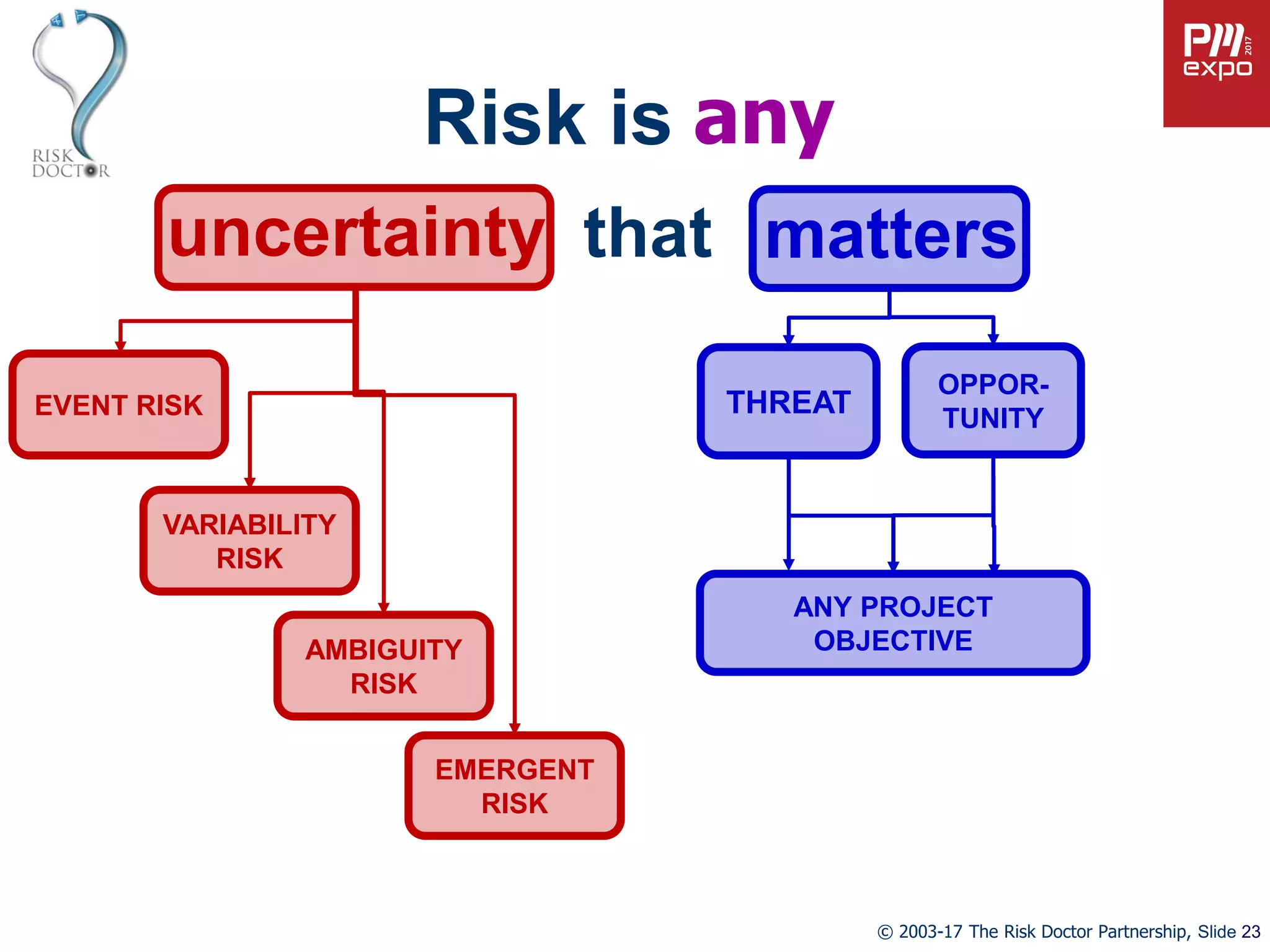 PMexpo17 - How to manage risks you didnt know you were taking - David ...