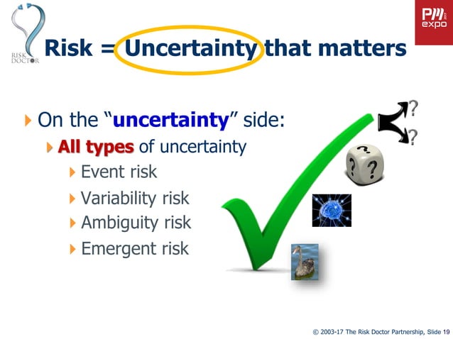 PMexpo17 - How to manage risks you didnt know you were taking - David ...