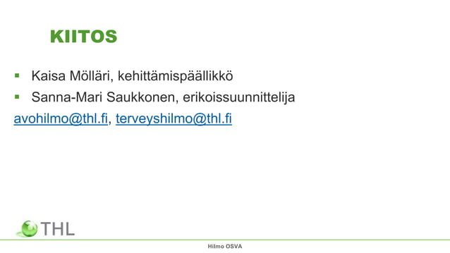 Hilmo tiedonkeruu, OSVA 270319 | PDF