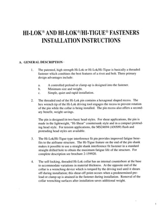 Hi-Lok Installation | PDF
