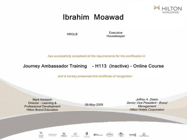 Hilton International Training. | PDF