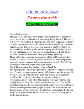 HIM 410 help Successful Learning/Snaptutorial | PDF