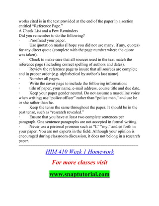 HIM 410 help Successful Learning/Snaptutorial | PDF