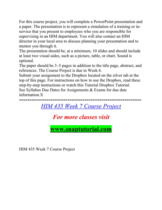 HIM 435 help Successful Learning/Snaptutorial | PDF