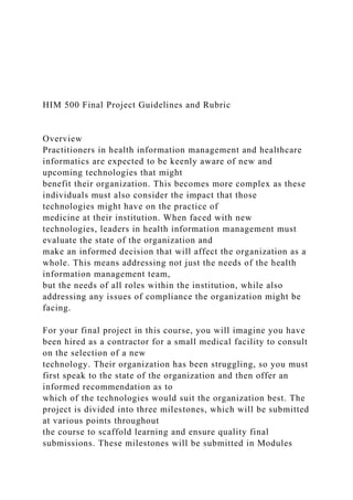 HIM 500 Final Project Guidelines and Rubric Overview .docx