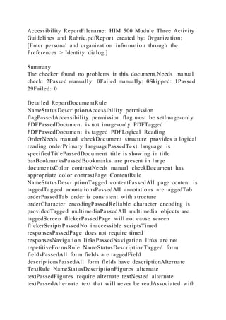 HIM 500 Module Three Activ | DOCX