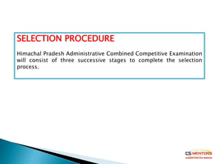 Himachal administrative services exam notification, form and | PPTX