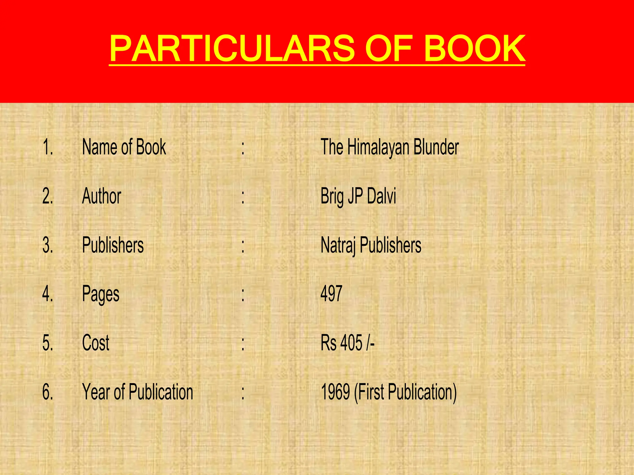 Book review on HIMALAYAN BLUNDER PPT.pptx