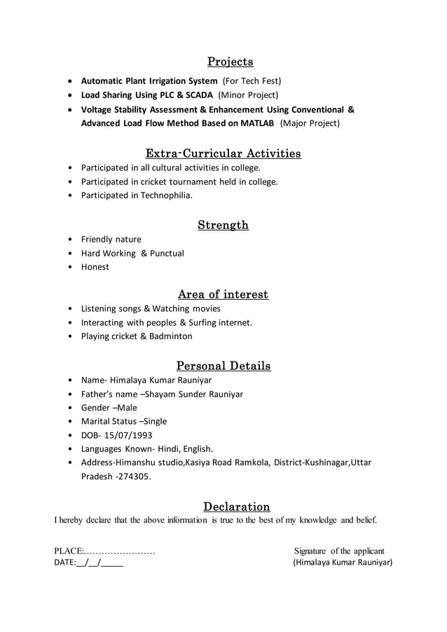 Himalaya resume | DOCX | Education