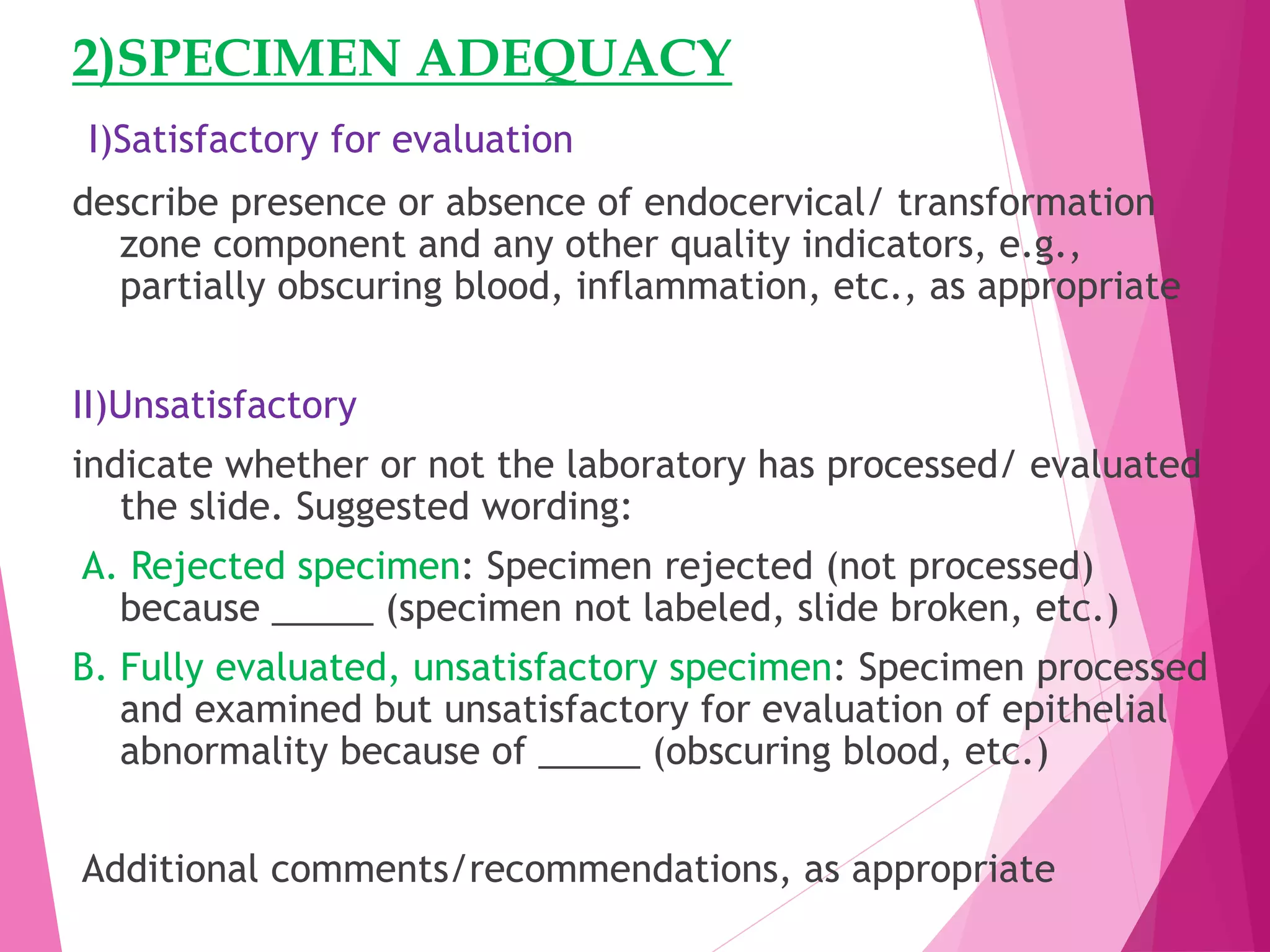 Bethesda system for cervix cytology | PPTX