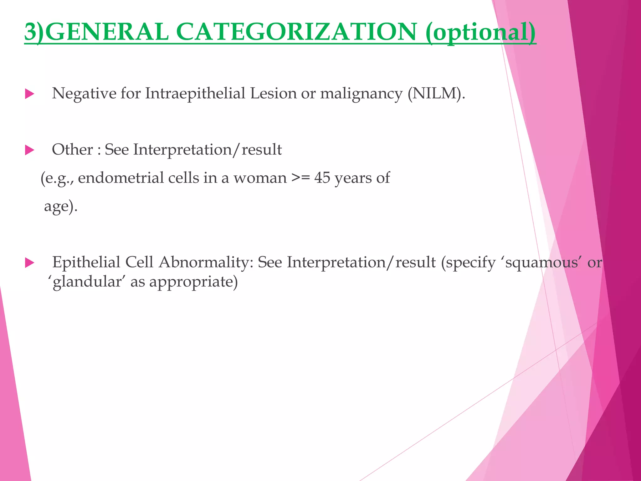 Bethesda system for cervix cytology | PPTX