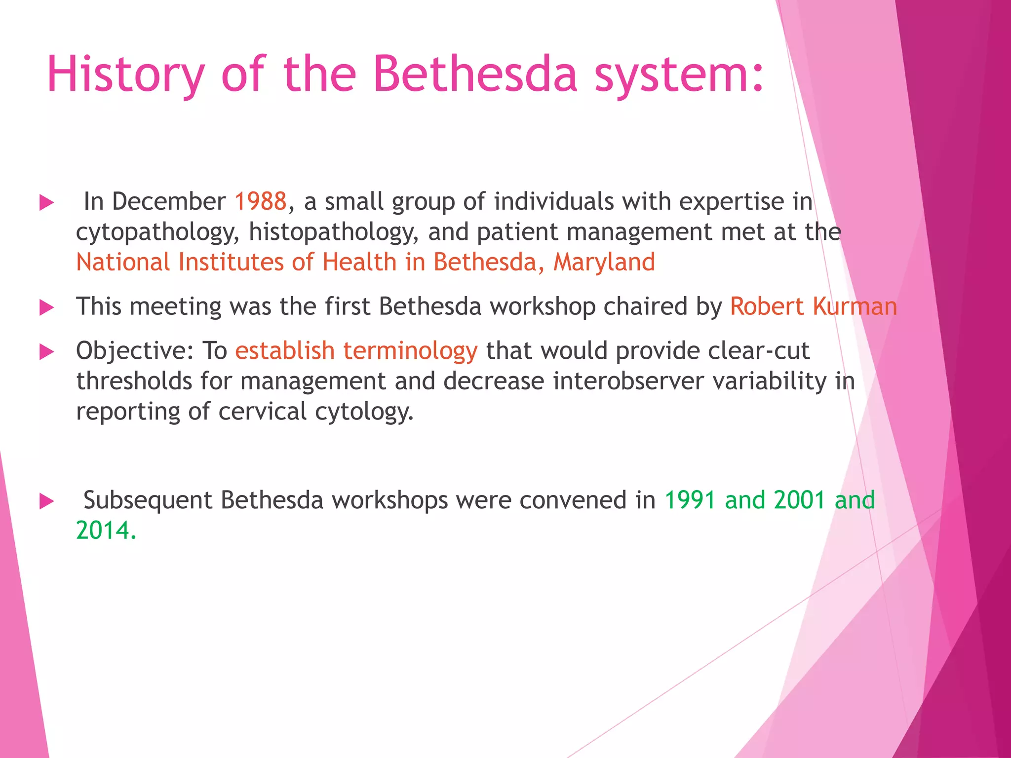 Bethesda system for cervix cytology | PPTX