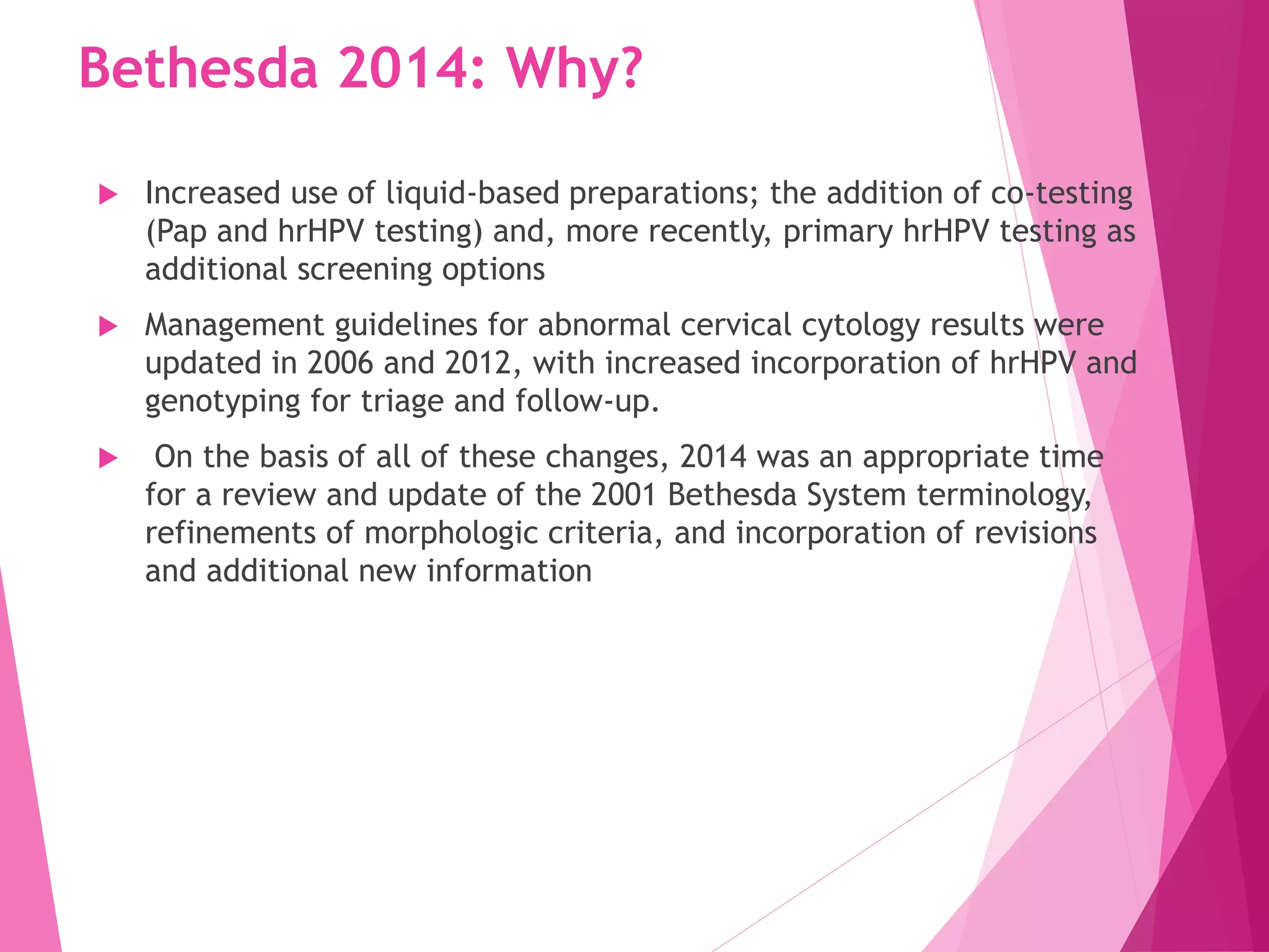 Bethesda system for cervix cytology | PPTX