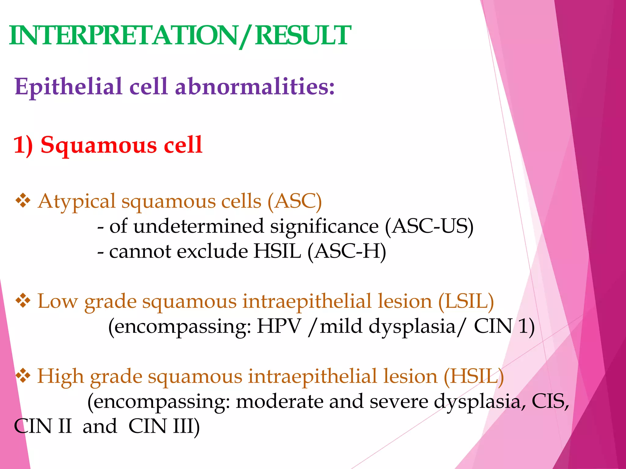 Bethesda system for cervix cytology | PPTX