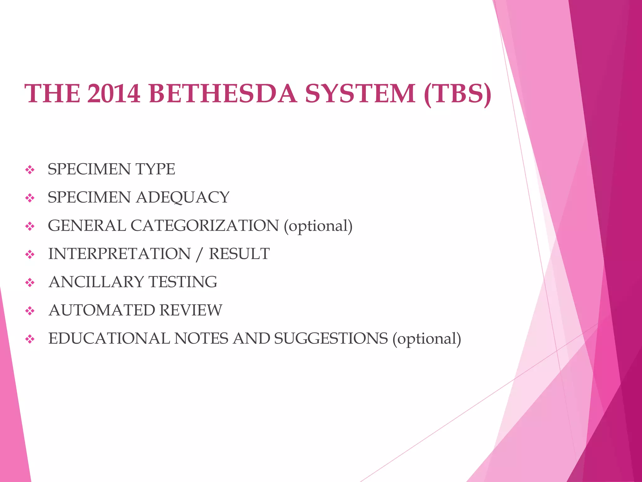 Bethesda system for cervix cytology | PPTX