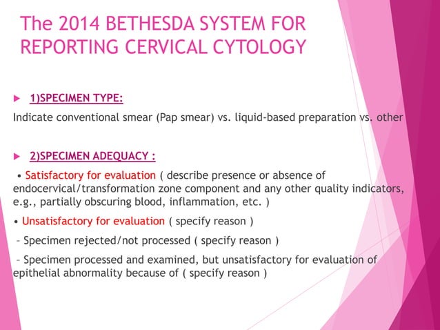 Bethesda system for cervix cytology | PPTX | Reproductive Health ...