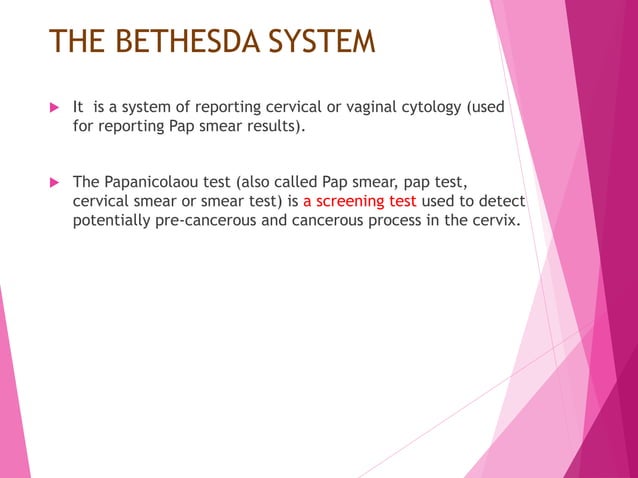 Bethesda system for cervix cytology | PPTX | Reproductive Health ...
