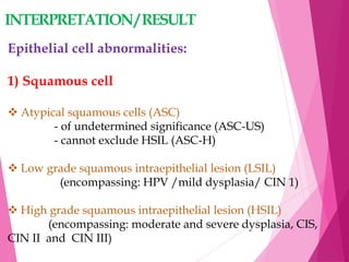 Bethesda system for cervix cytology | PPTX