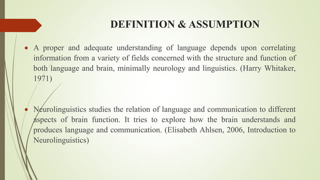 Neurolinguistics MASLP | PPT