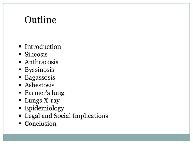 Overview of pneumoconiosis, silicosis, anthracosis | PPTX