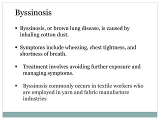 Overview of pneumoconiosis, silicosis, anthracosis | PPTX