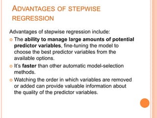 Stepwise regression Backward selection | PPT