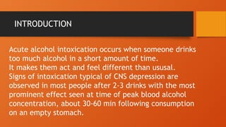 Acute alcohol intoxication pharmacotherapy | PPTX