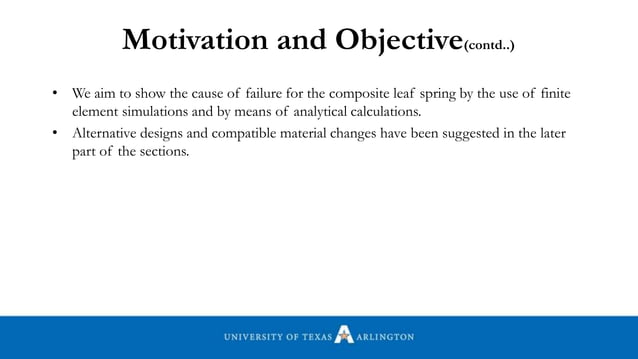 Static And Dynamic Analysis Of A Composite Leaf Spring Ppt Free Download