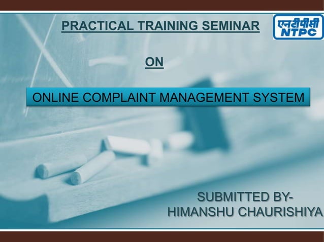 ONLINE COMPLAINT MANAGEMENT SYSTEM | PPT