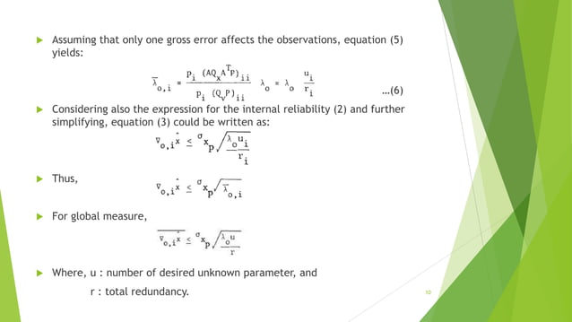reliability analysis in adjustment computation | PPT reliability analysis in adjustment computation | PPT