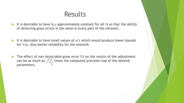Reliability Analysis In Adjustment Computation Ppt