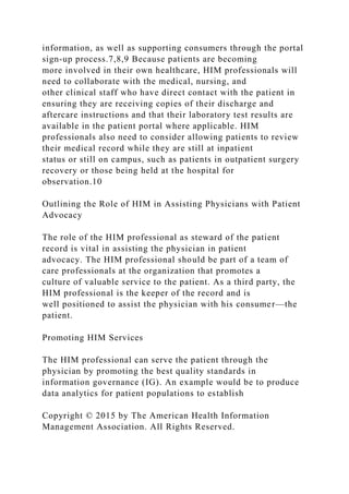 HIM Best Practices for Engaging Consumers in Their Overall.docx