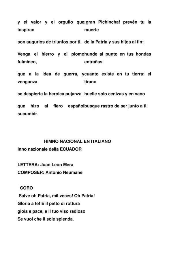 HIMNO NACIONAL | PDF