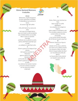 Enséñales el Himno Nacional a Tus Alumnos. | PDF