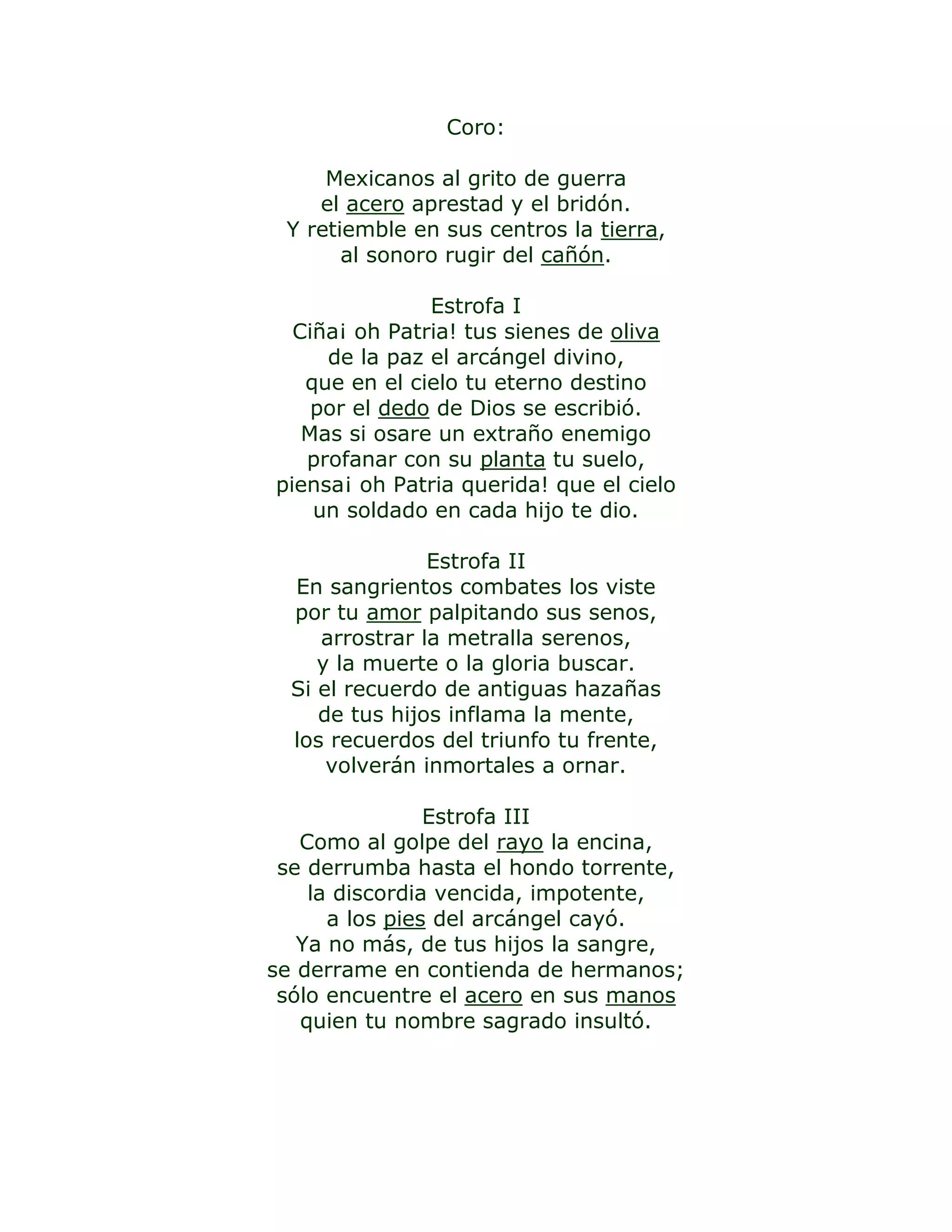 Himno nacional mexicano | DOCX